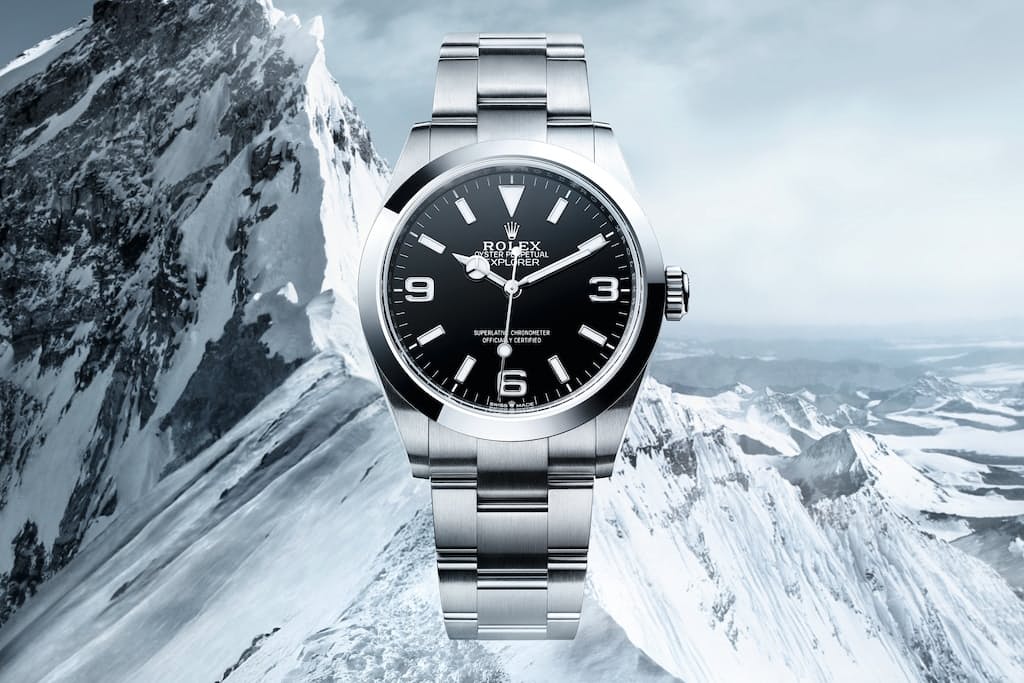 High end field-style watches, without date, with chunky metal bracelet ...