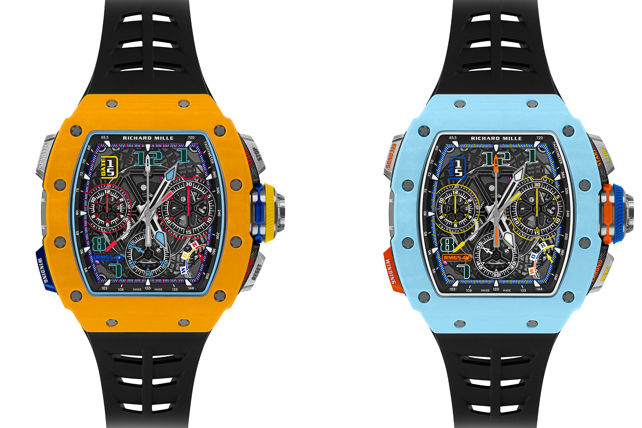 Introducing the RM 65-01 in yellow and blue Quartz TPT