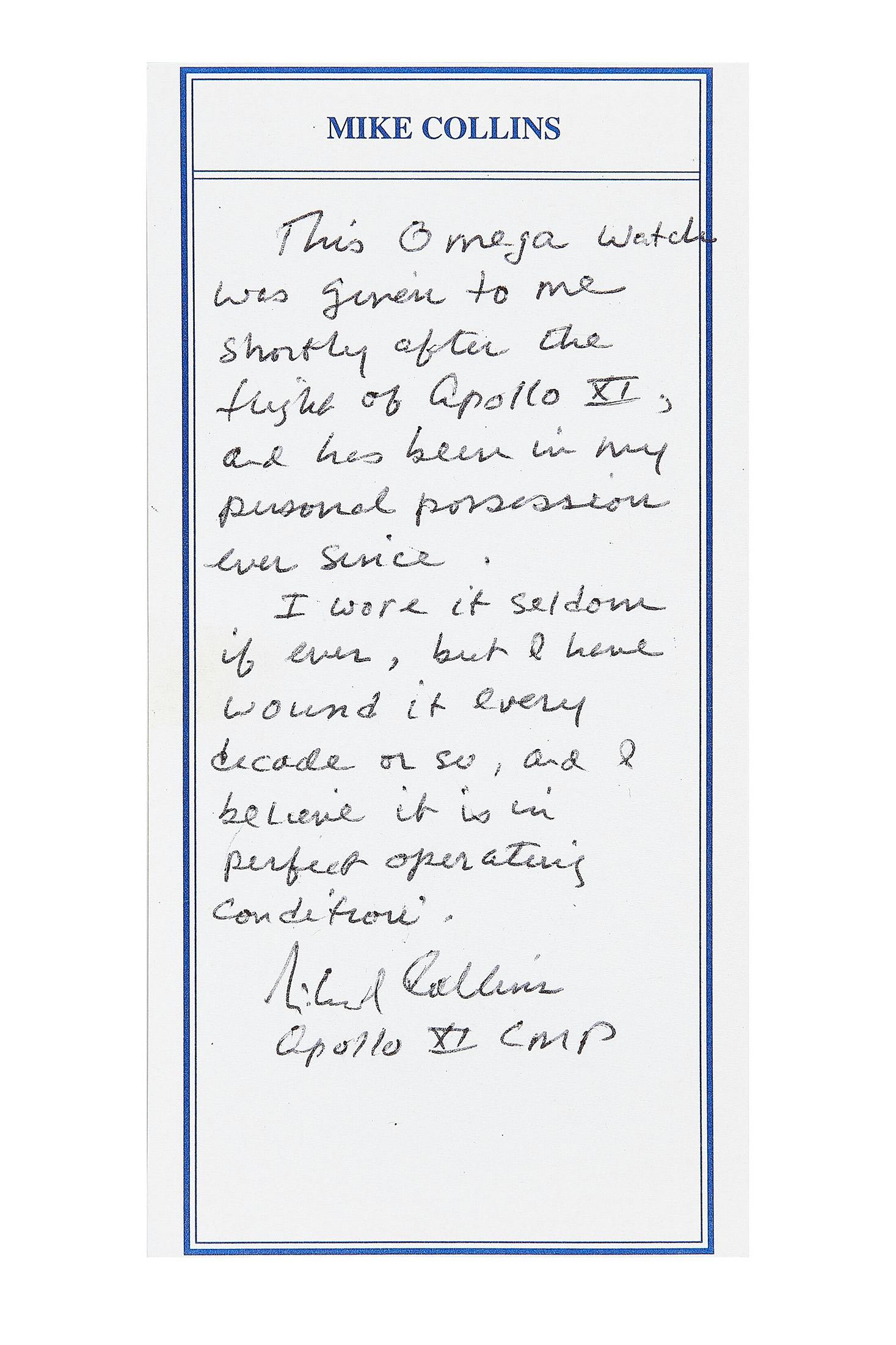 There's Still Time To Bid On Astronaut Michael Collins' Gold Speedmaster